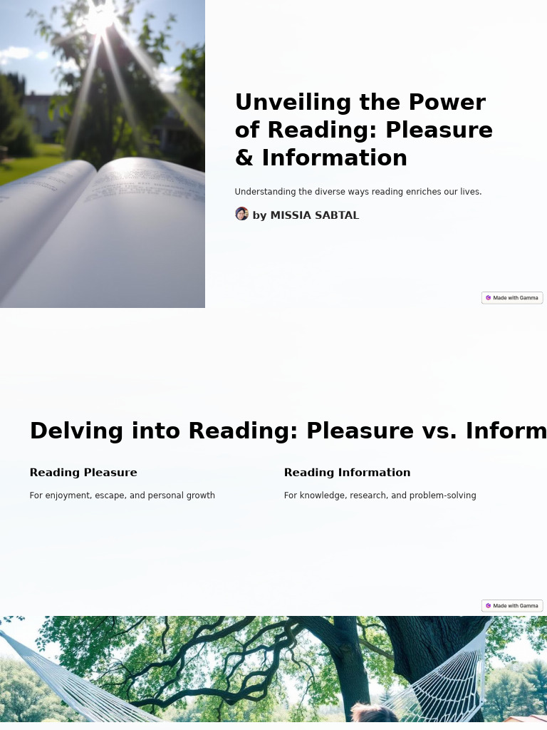 Unveiling The Power of Reading Pleasure and Information | PDF