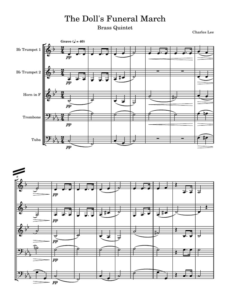 Brass Quintet (The Doll's Funeral March) | PDF | Brass Instruments ...
