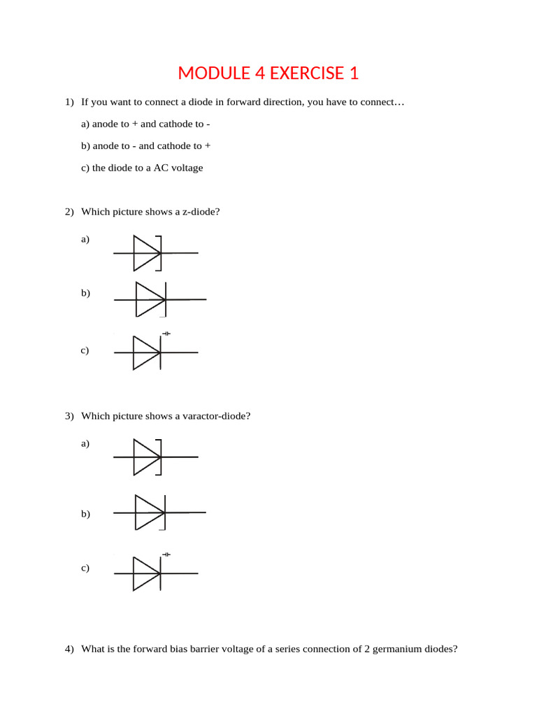MODULE 4 EXERCISE 1 Eng | PDF | Operational Amplifier | Electricity