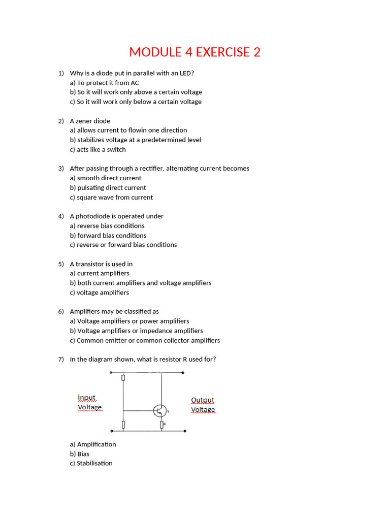 MODULE 4 EXERCISE 2 Eng | PDF | Amplifier | Operational Amplifier