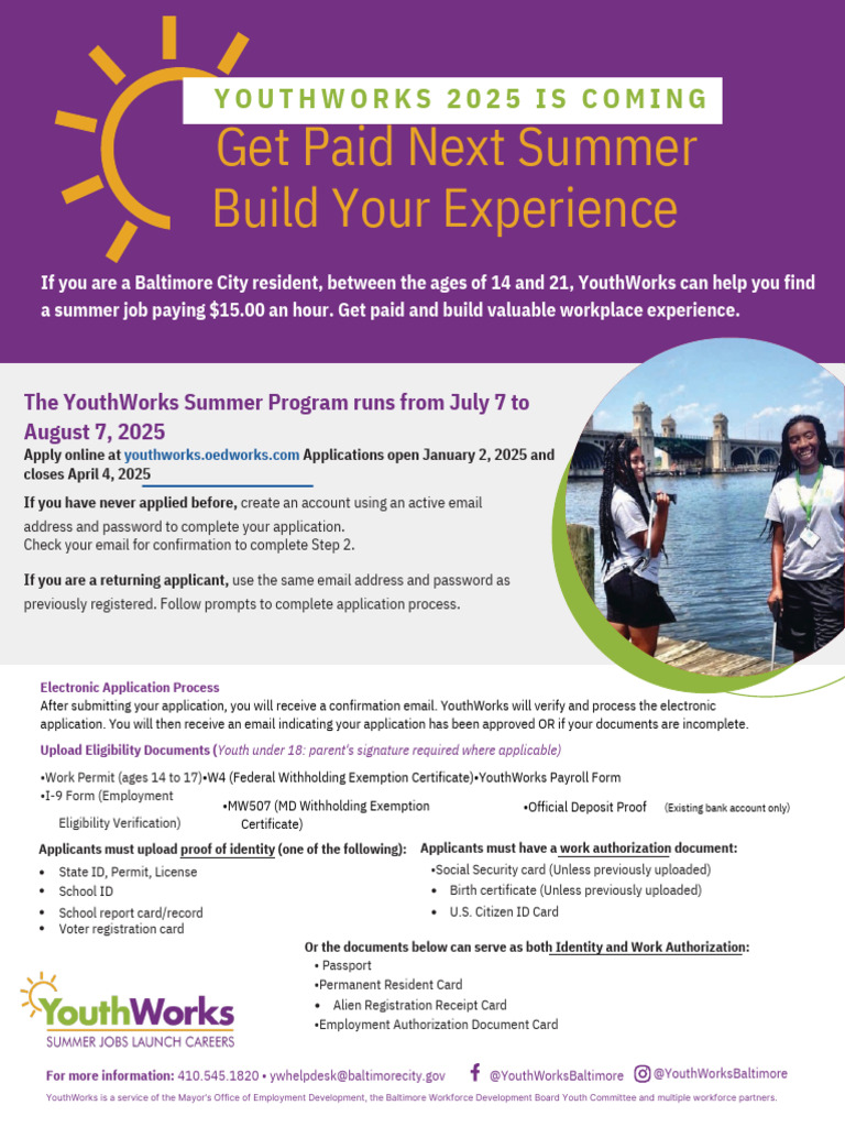 YouthWorks Summer Program 2025 Details | PDF | Identity Document ...