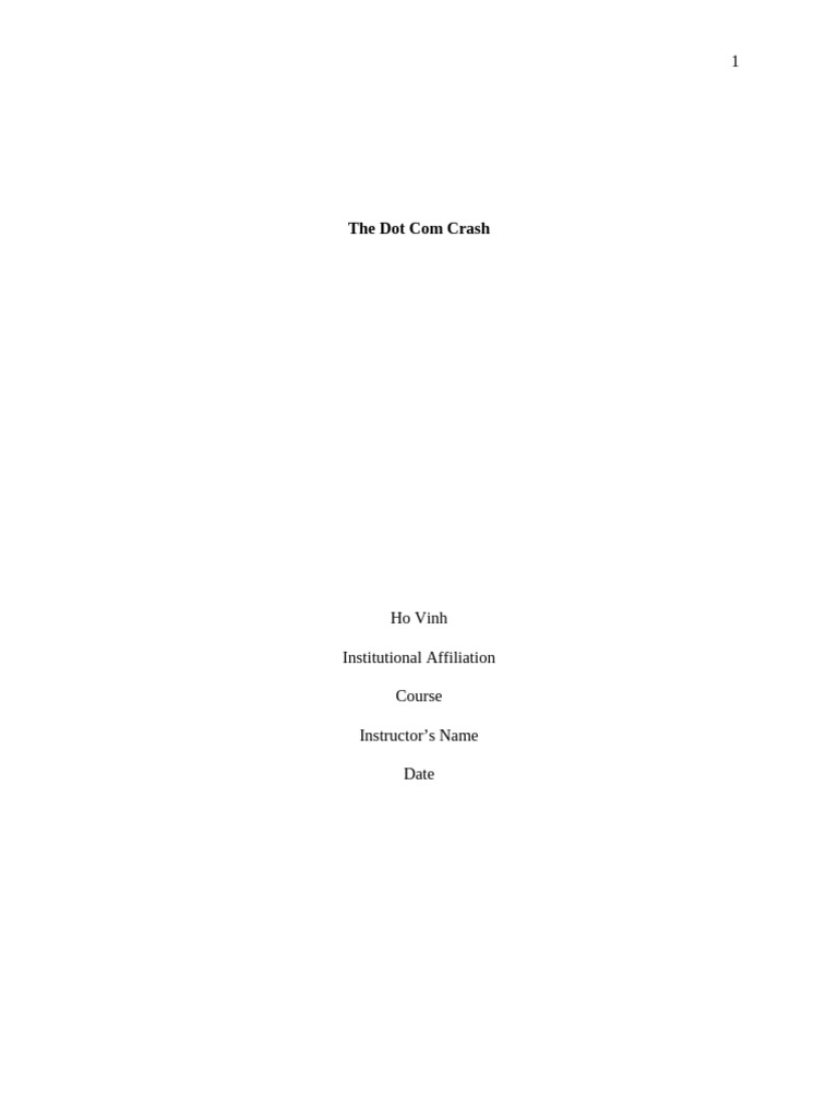 The Dot Com Crash | PDF | Financial Economics | Market (Economics)