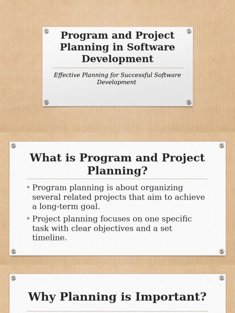 Program and Project Planning in Software Development | PDF | Risk ...