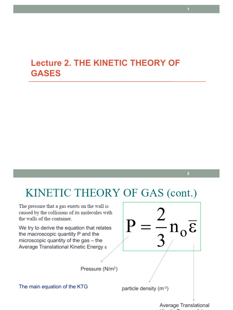 Kinetic Theory of Gases Explained | PDF | Gases | Continuum Mechanics
