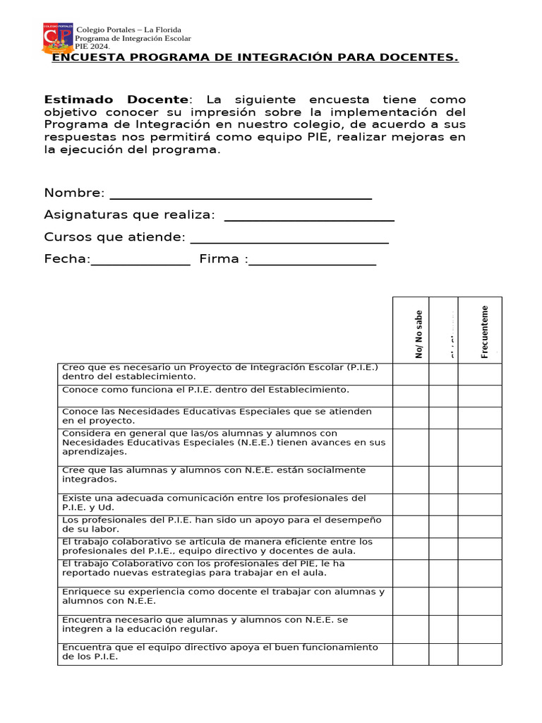 Encuensta 1 | PDF | Evaluación | Maestros