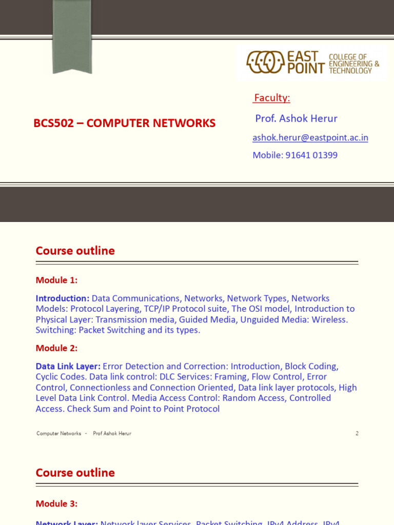 CN - Module 1 | PDF | Computer Network | Modulation