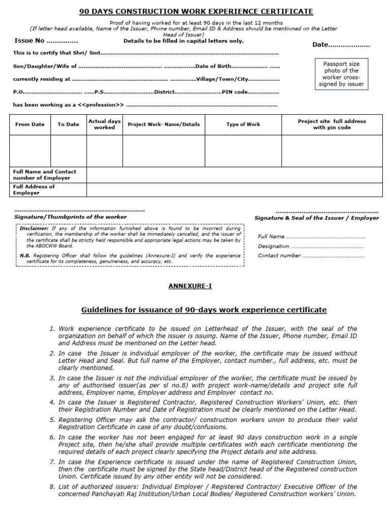 90 Day BOC Work Certificate | PDF | Authentication | Access Control