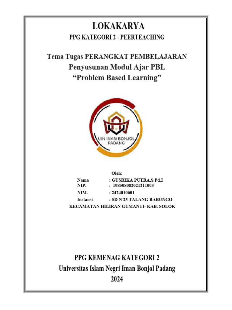 MODUL AJAR Peerteaching - Rika. | PDF
