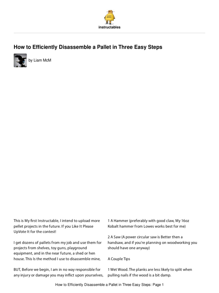 Disassembling a Pallet: Step-by-Step Guide | PDF | Hammer | Pallet