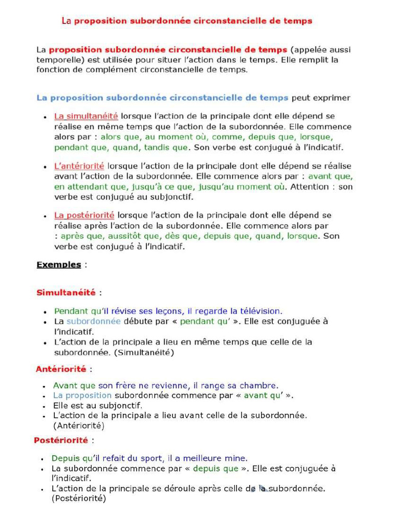 Le Complément Circonstanciel de Temps | PDF