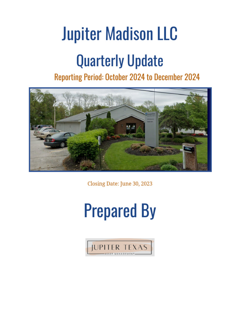 2024 - 12 - Jupiter Madison LLC - Quarterly Report | PDF | Mortgages ...