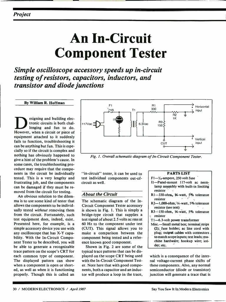 Adi Curbe Tracer in Circuit Component Tester | PDF | Electrical Network ...