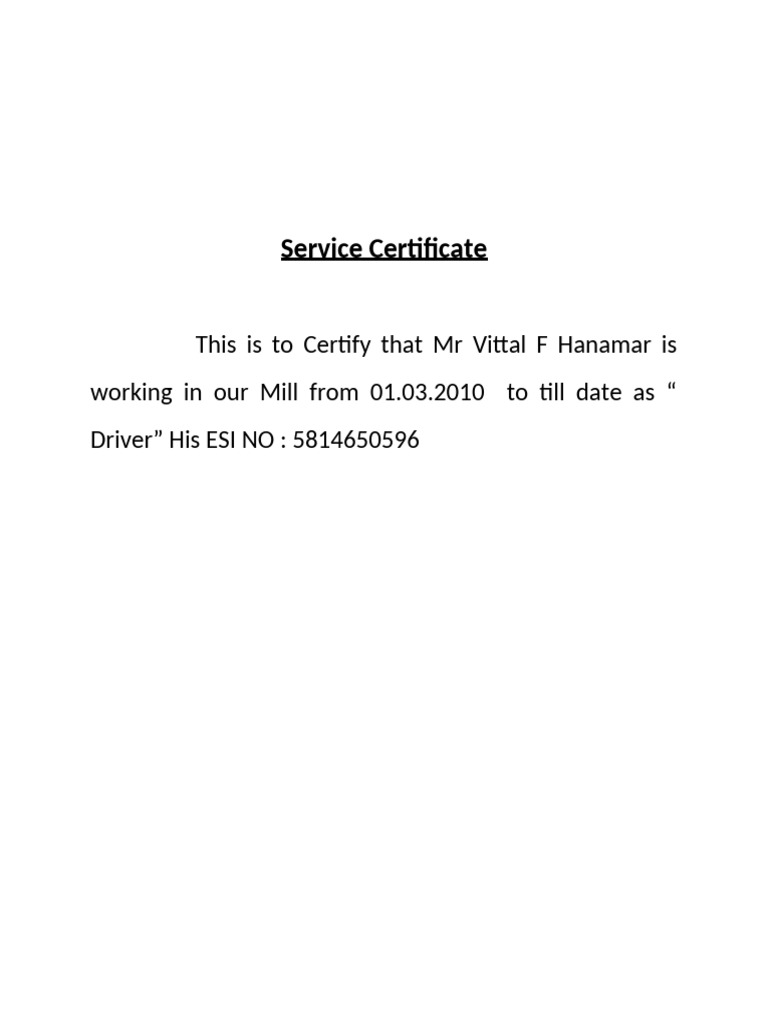 Service Certificate | PDF