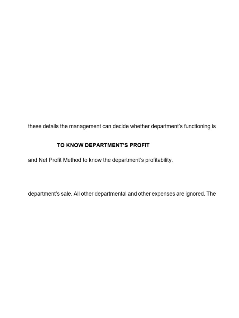 Departmental Accounting | PDF | Expense | Gross Income