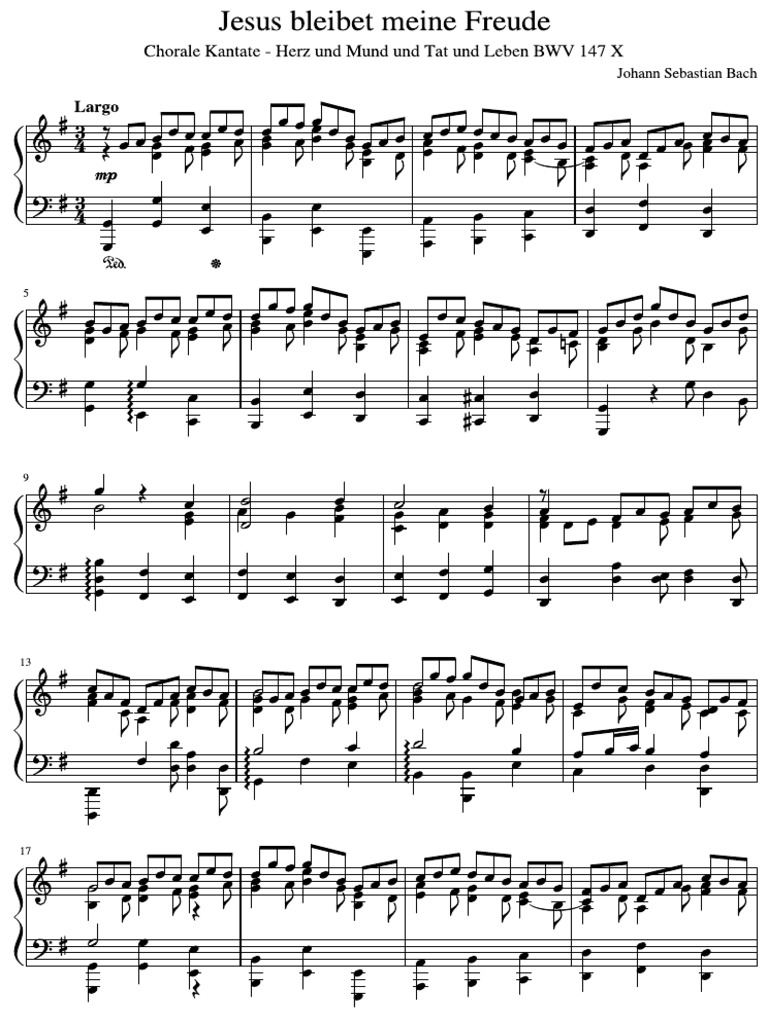 Jesus Bleibet Meine Freude BWV 147 Johann Sebastian Bach Piano | PDF