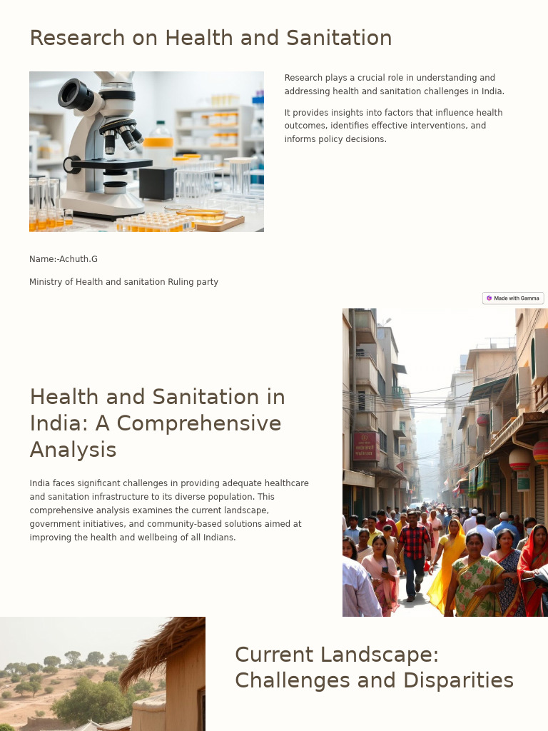 Research On Health and Sanitation | PDF | Sanitation | Drinking Water
