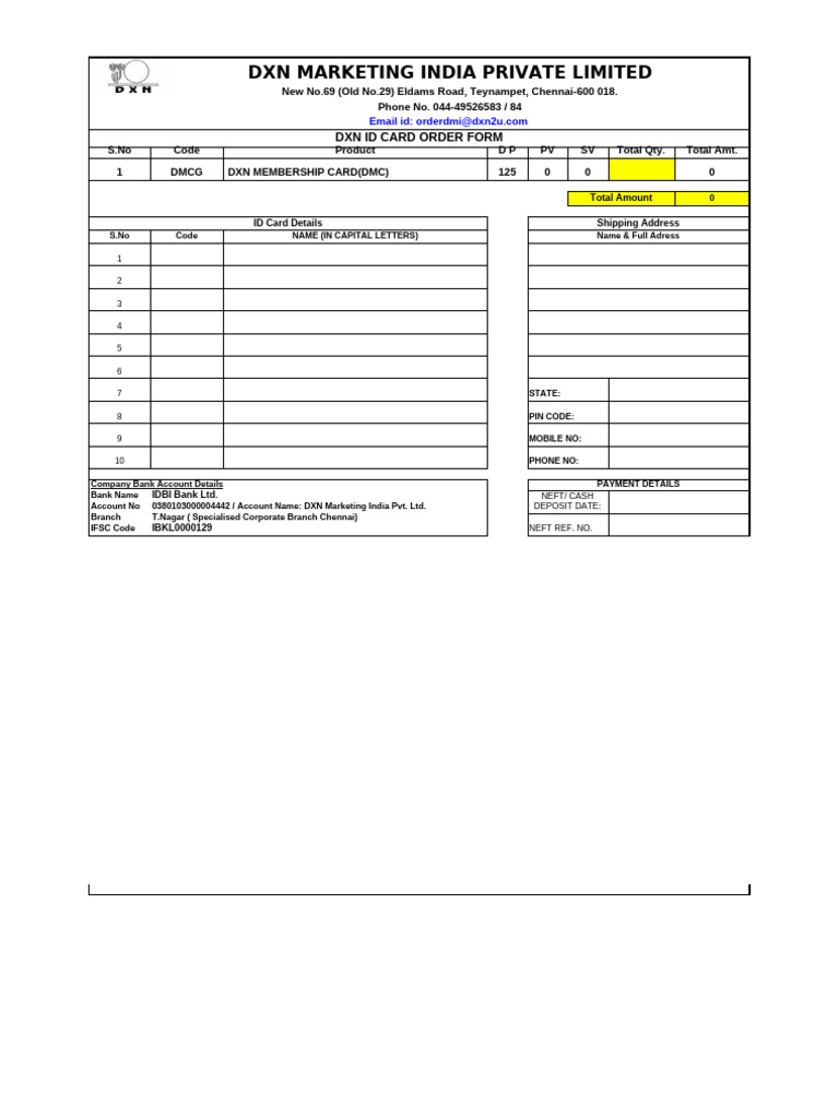 Id Card Order | PDF