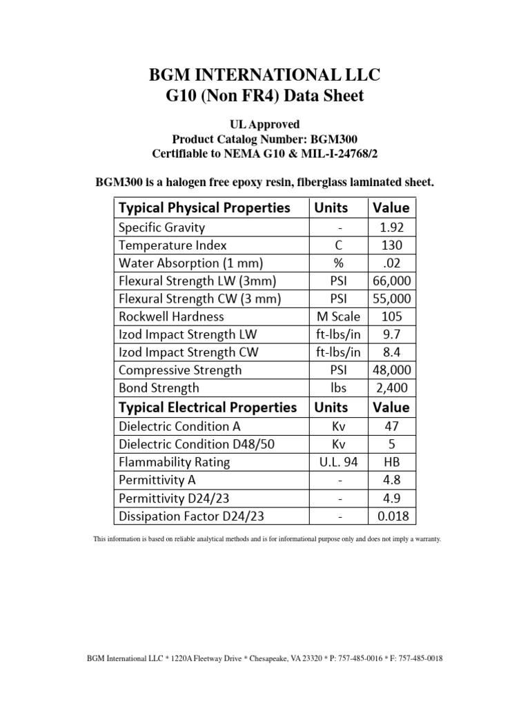 Industrial Epoxy Resin Sheet Data | PDF