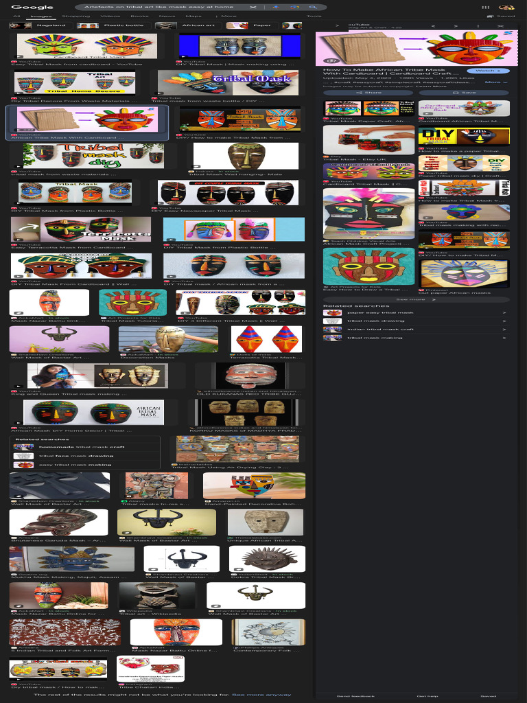 Artefacts On Tribal Art Like Mask Easy at Home - Google Search 2 | PDF ...