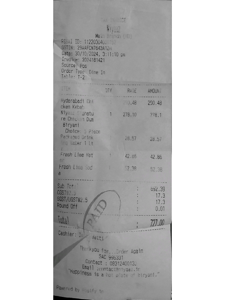 Food Bill | PDF