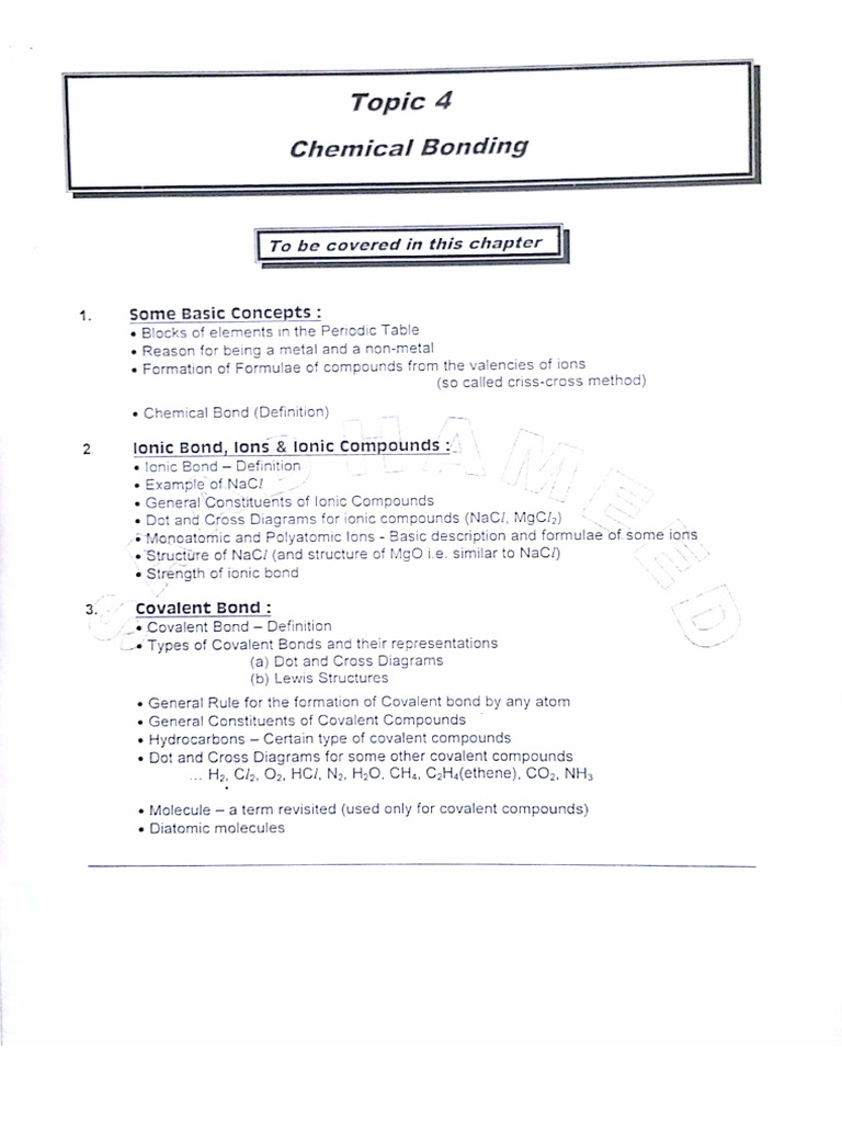 Topic 4 Chemical Bonding | PDF