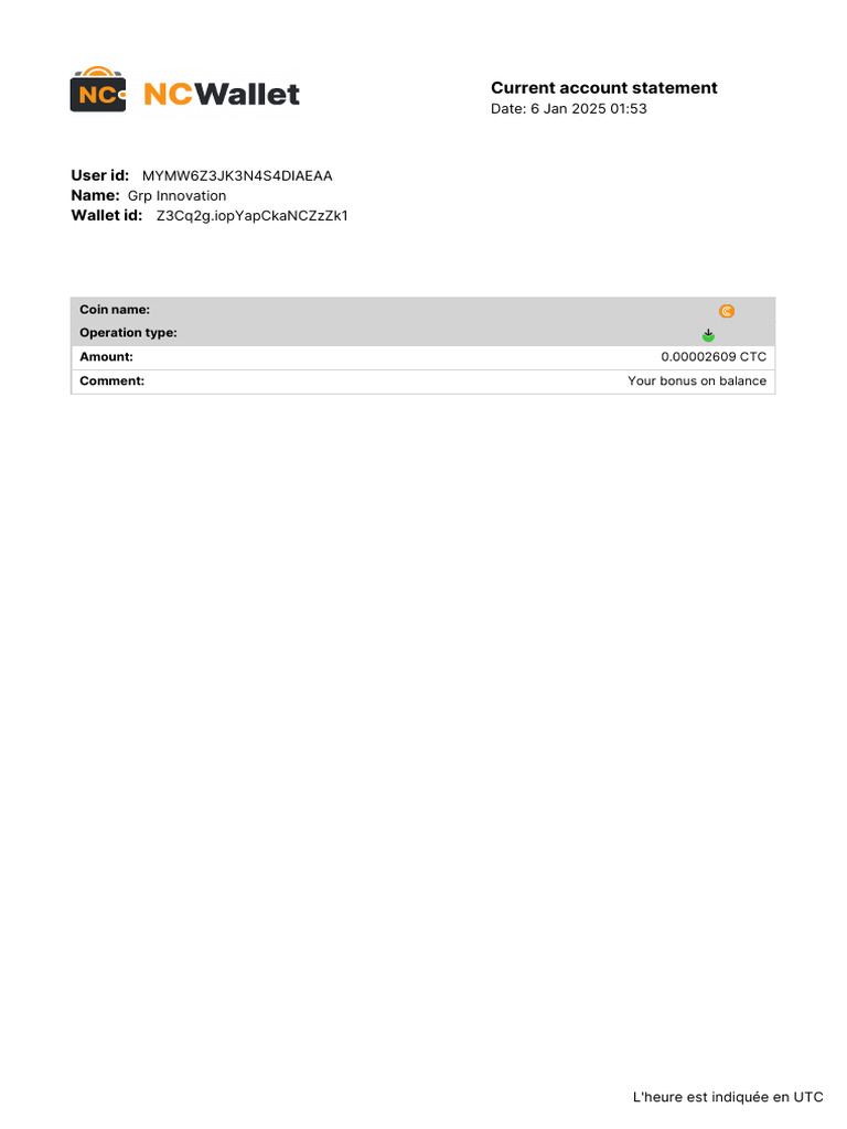 Ncwallet Report 2025 01 06 07 17 05 | PDF