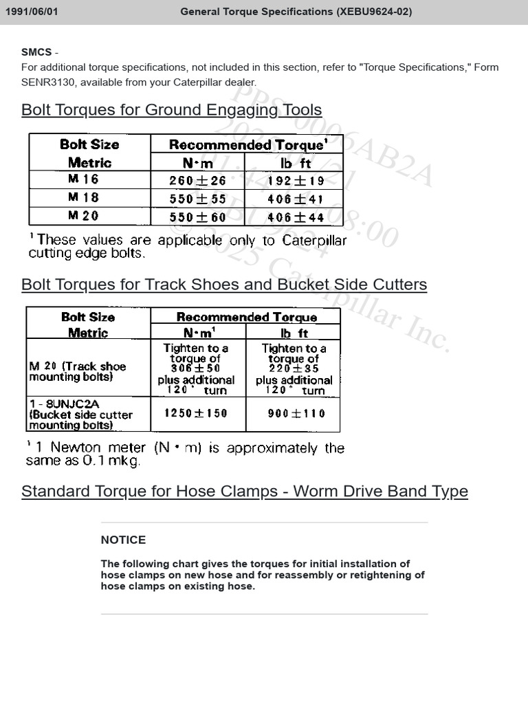 General Torque Caterpillar | PDF