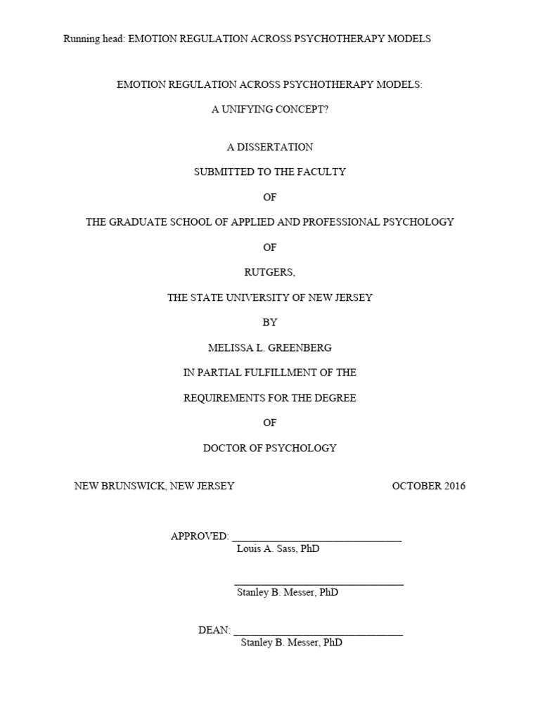 Emotion Regulation Across Psychotherapy | PDF | Mental Disorder ...