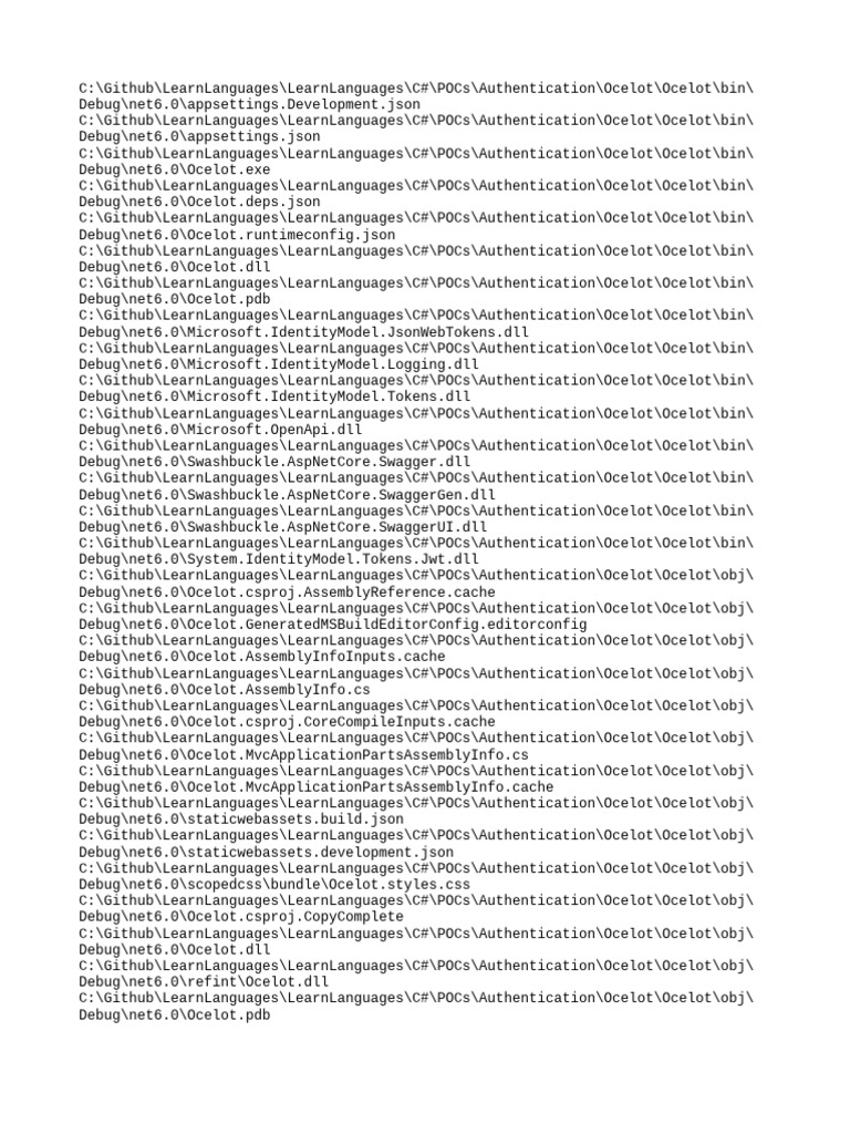 Ocelot Csproj FileListAbsolute | PDF | Computing | Computer Libraries