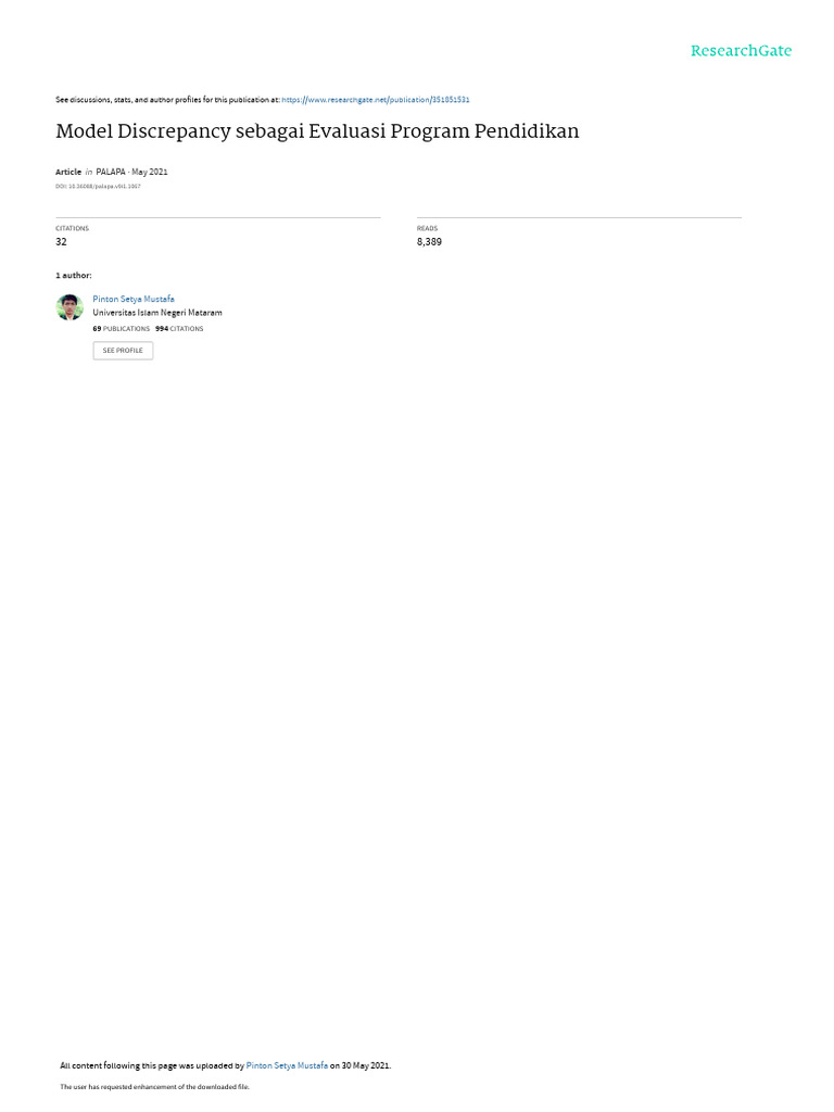 ModelDiscrepancysebagaiEvaluasiProgramPendidikan Pinton1067 ArticleText ...