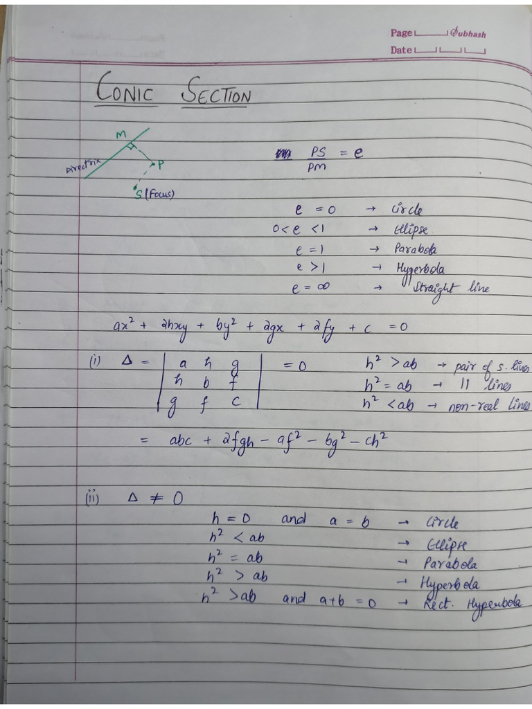 Conic Section | PDF