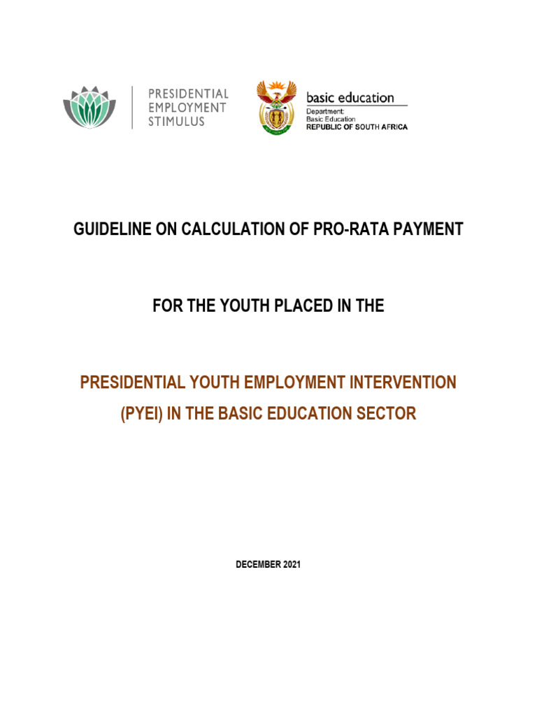 Guideline On The Calculation of Pro-Rata Payment of Stipends - PYEI ...