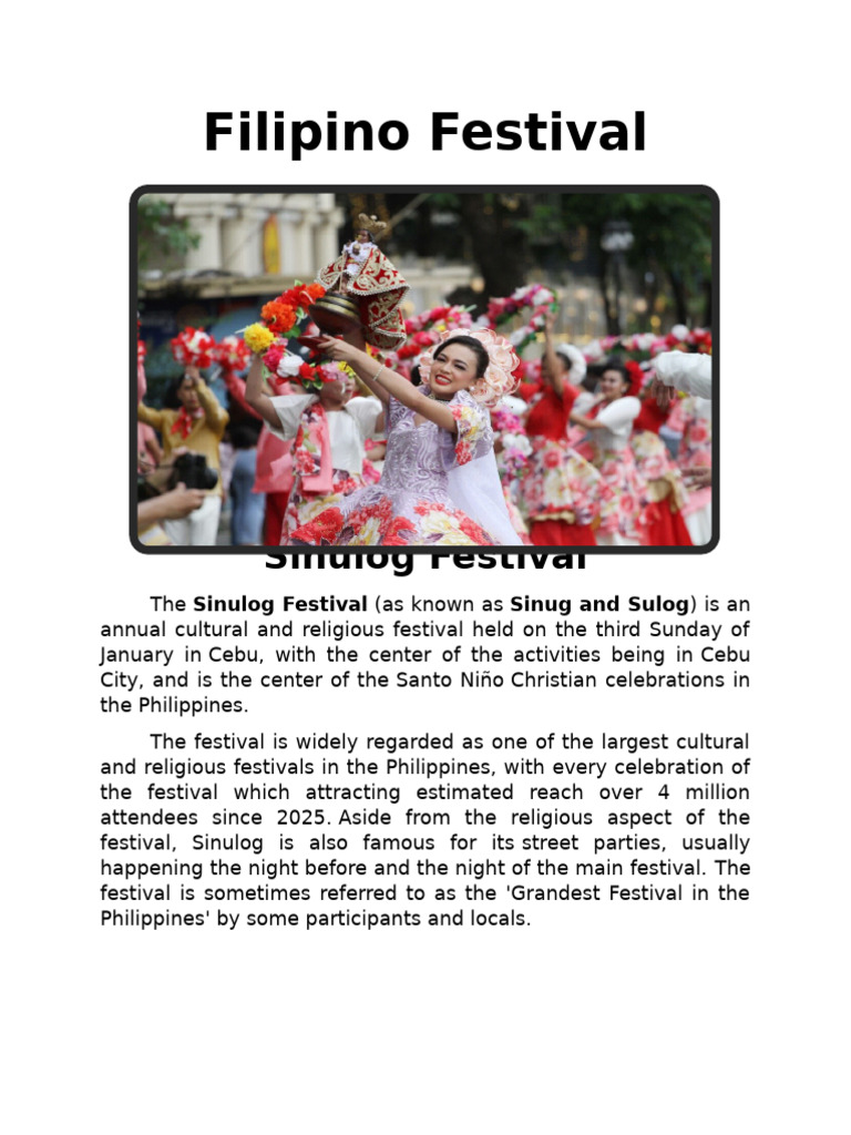 Filipino Festivals | PDF | Entertainment Events | Festival