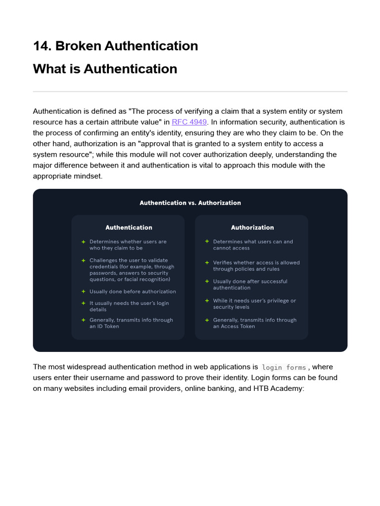 14. Broken Authentication | PDF | Authentication | Http Cookie