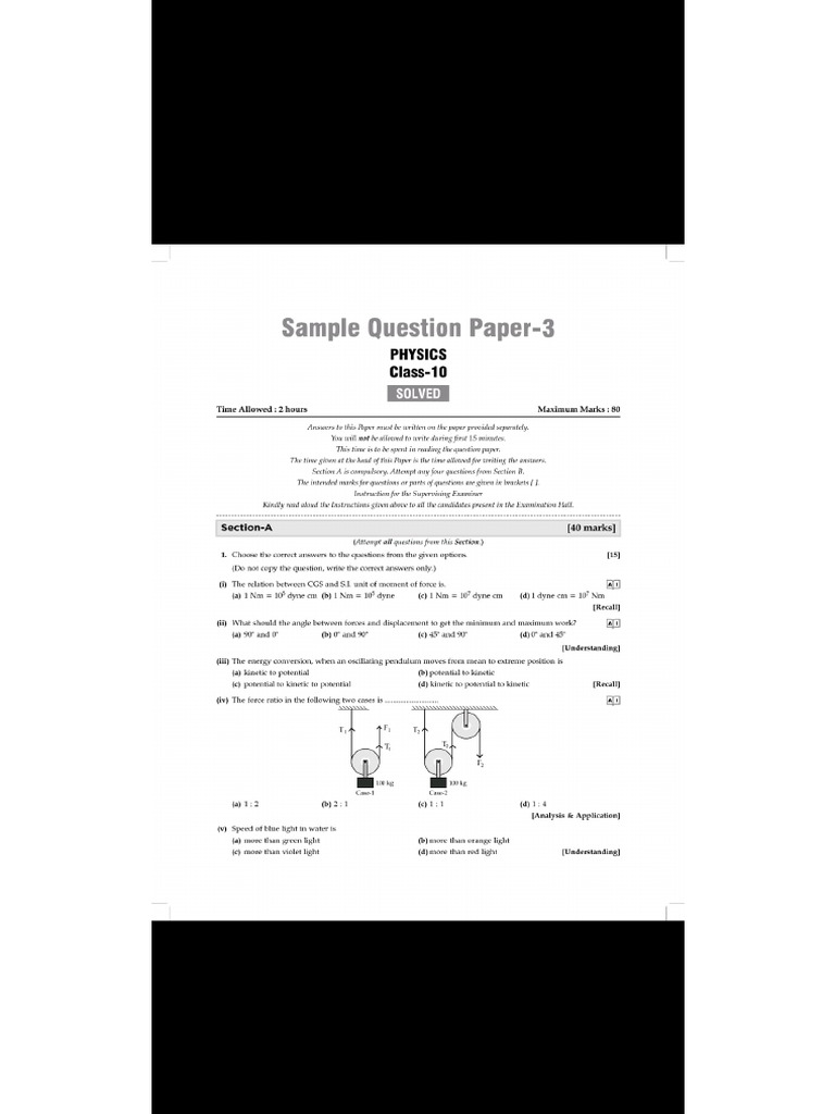 O W L Physics Sample Papers | PDF