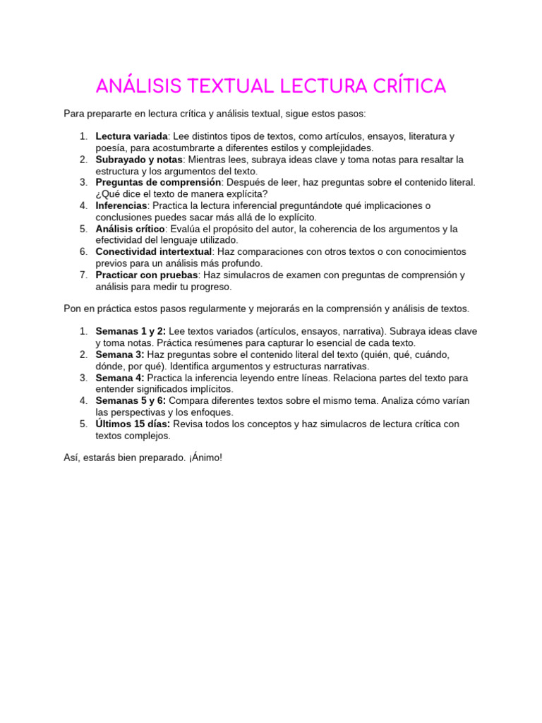 ANALISIS TEXTUAL UNAL | PDF