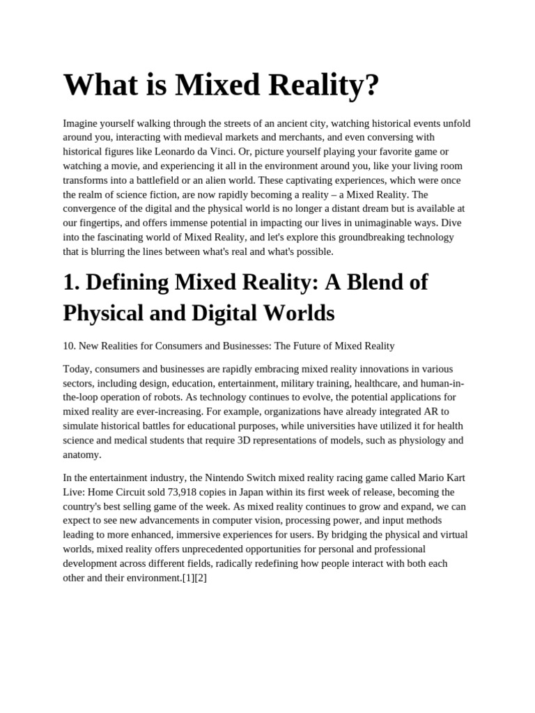 Understanding Mixed Reality Technology | PDF | Mixed Reality ...