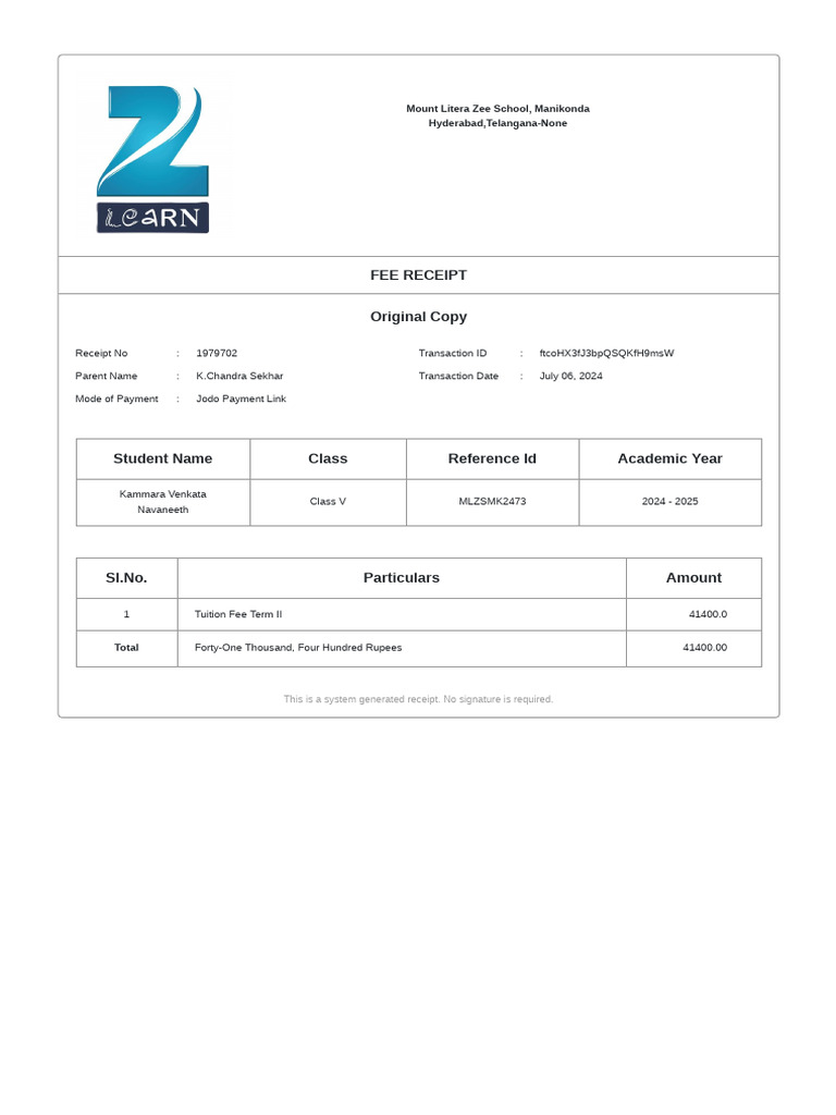 Children Fee Term2 | PDF