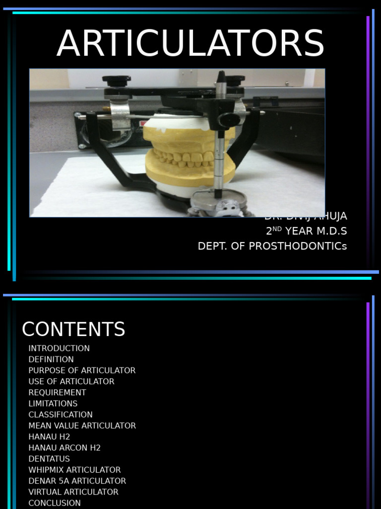 Articulator SEMINAR 01:01:2024 | PDF | Dentistry Branches