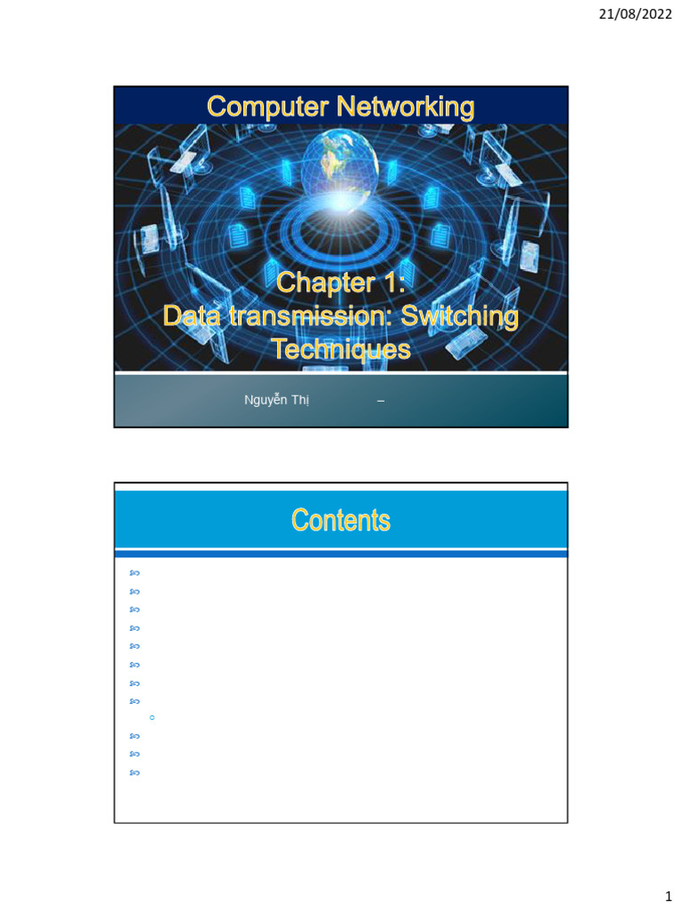 Chương 1.1b - Switching - Packet Problems | PDF | Computer Network | Network Congestion