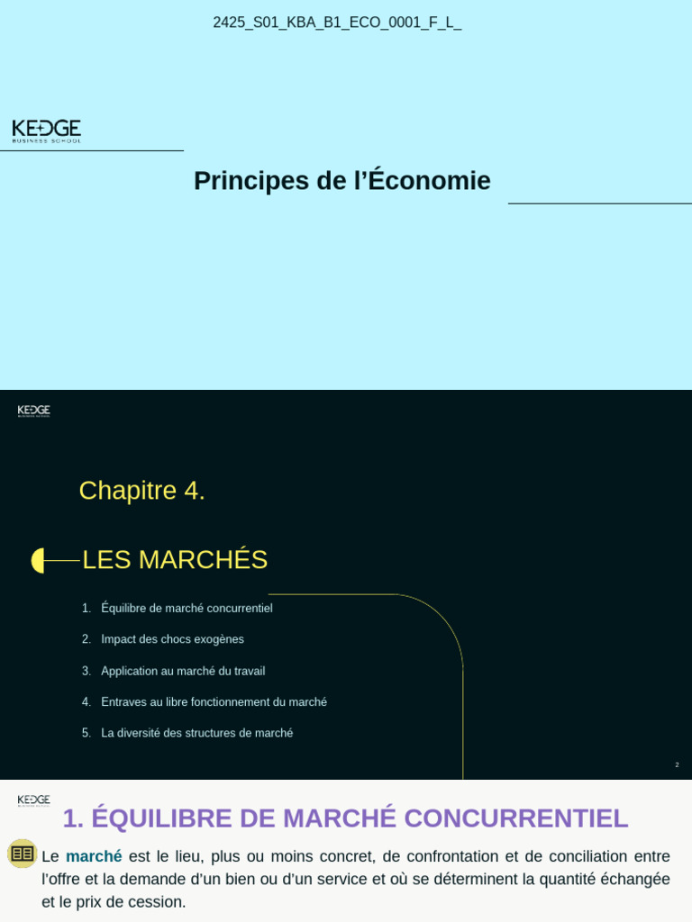 Équilibre et structures des marchés économiques | PDF | Offre et ...