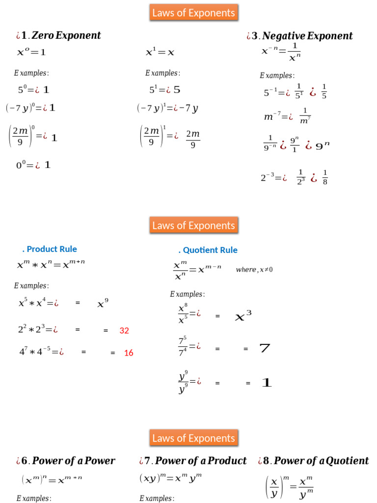 Laws of Exponents | PDF