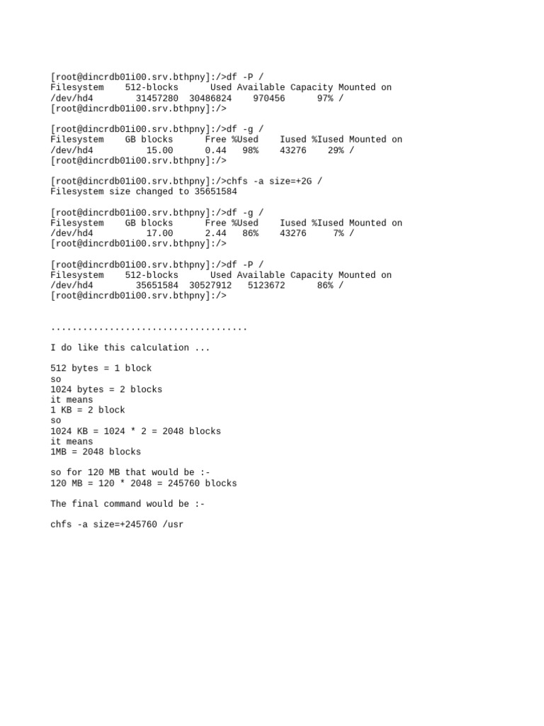 Expand AIX File System | PDF