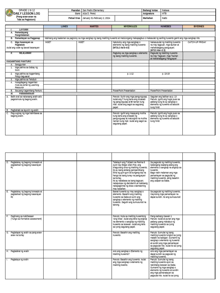 Dll MTB Week 1 Q3 | PDF