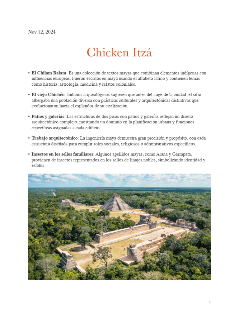 Resumen Chichén Itzá | PDF | Civilización maya | Mesoamérica