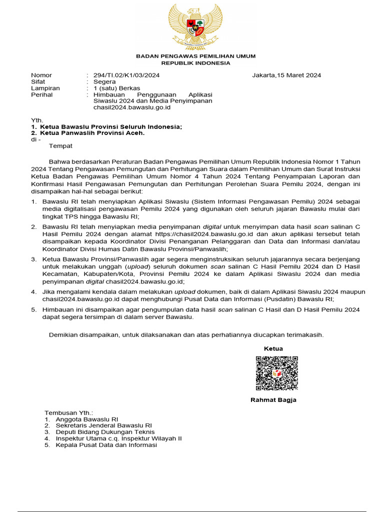20240315143216surat Himbauan Siwaslu Dan Chasil Provinsi | PDF