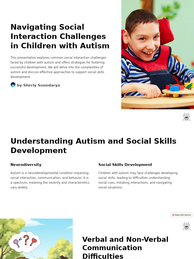 Navigating Social Interaction Challenges in Children With Autism | PDF ...