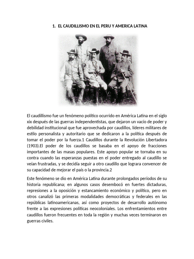 Caudillismo y sociedad en el siglo XIX | PDF | América del Sur