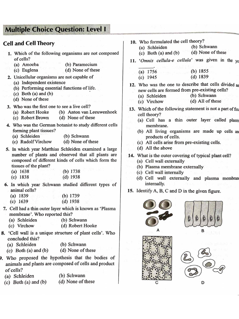 Cell L-I (MCQ) (220 Questions) | PDF