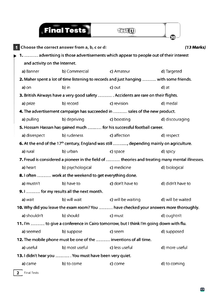 G11-English-Al - Adwaa-FinalModelExams-T1-2025 | PDF
